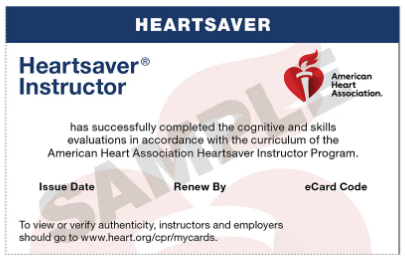Heartsaver Instructor Card | Robeson EMS